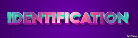 identification purple green and pink 3d text effect generator