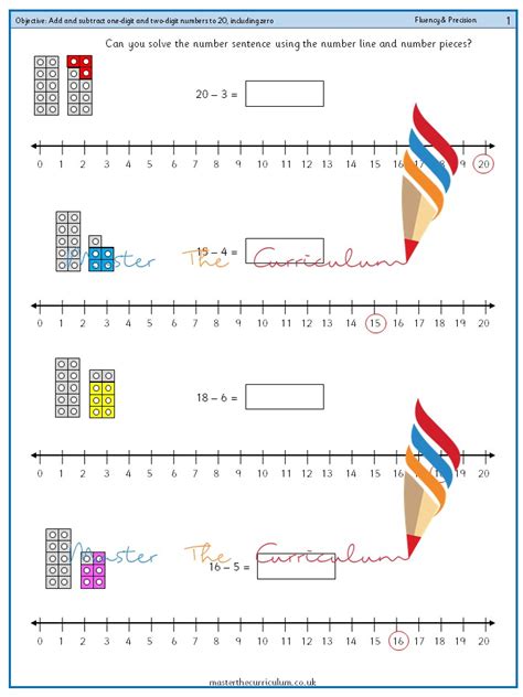 Year 1 Add And Subtract One Digit And Two Digit Numbers To 20 Including Zero 1 Master The