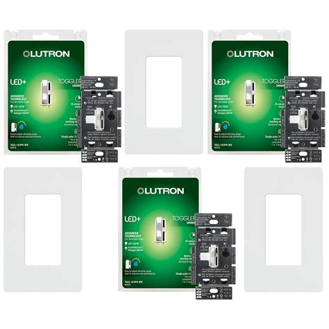 Shop Lutron Toggler Single Pole 3 Way Led Light Dimmer Switch And Claro 1