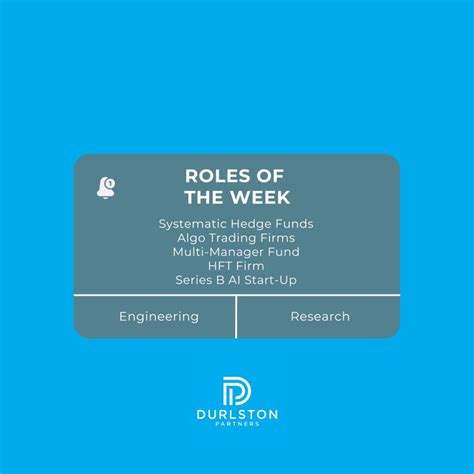Durlston Partners On Linkedin Roles Of The Week Engineering