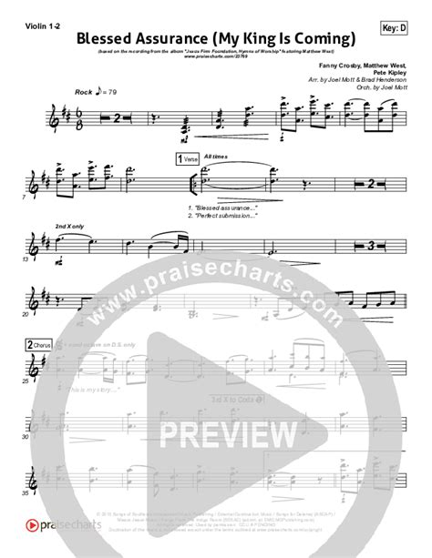 Blessed Assurance My King Is Coming Violin Sheet Music Pdf Matthew