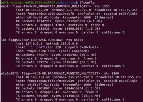 Ifconfig Command Geeksforgeeks