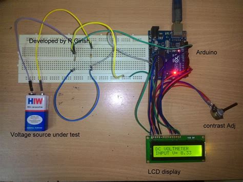 Arduino Based Dc Voltmeter Circuit Construction Details And Testing Homemade Circuit Projects