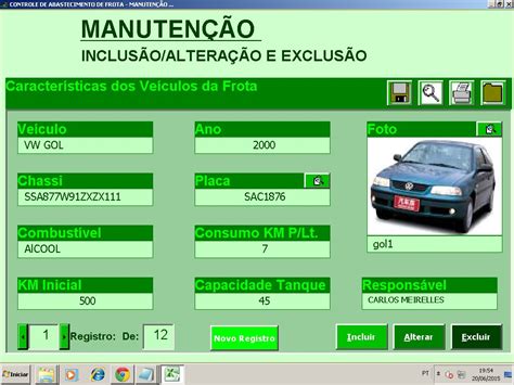 Planilha De Controle De Abastecimentos De Ve Culos R Em