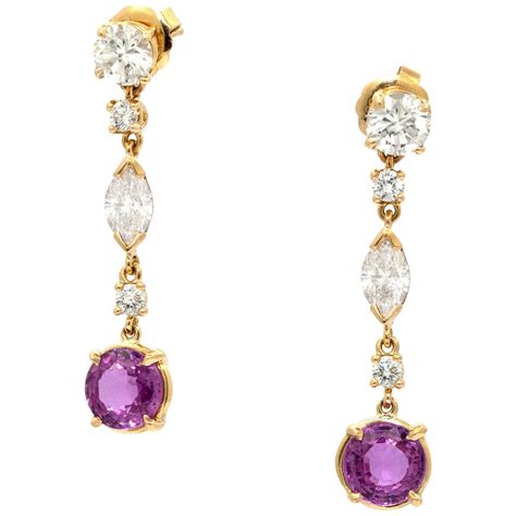 Sapphire And Diamond Earrings At 1stdibs
