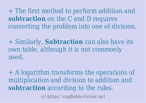 Subtraction Sentence Examples Englishteststore Blog