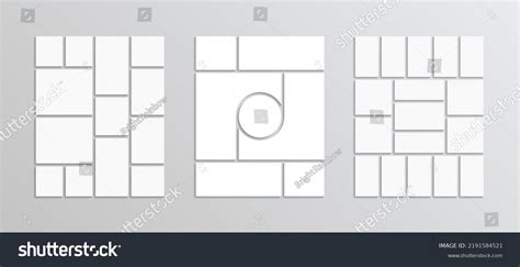 Three Photo Collage Layout Scrapbook Grid เวกเตอร์สต็อก ปลอดค่าลิขสิทธิ์ 2191584521