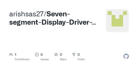 Github Arishsas27seven Segment Display Driver Using Verilog Hdl
