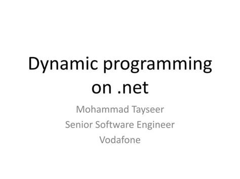 Dynamic Programming On Net