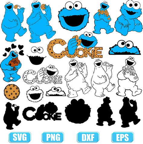 Sesame Street Cookie Monster Svg Png Jpeg Digital Cut Vector
