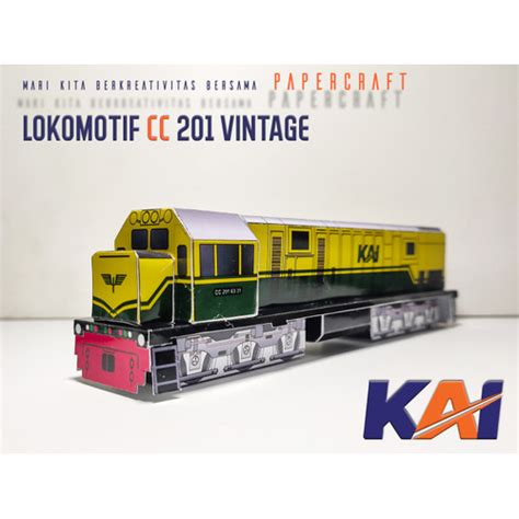 Jual 3d Papercraft Kereta Api Indonesia Lokomotif Cc 201 Vintage Pola