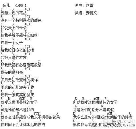 赵雷 朵儿 赵雷 弹唱 吉他谱
