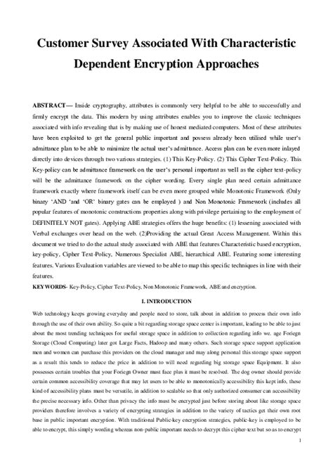 Pdf Customer Survey Associated With Characteristic Dependent