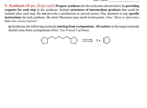 solved v synthesis 40 pts 20 pts each propose syntheses