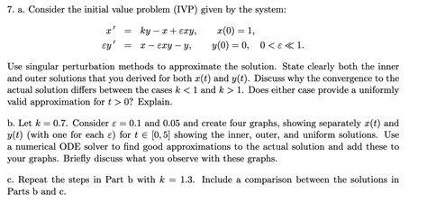 solved 7 a consider the initial value problem ivp given