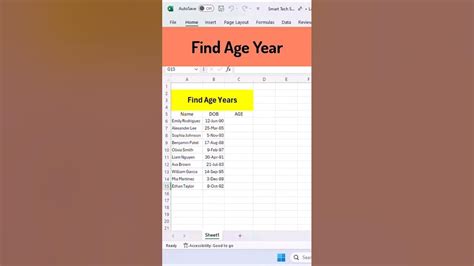 find age using excel excel exceltricks exceltips exceltutorial accounting msoffice