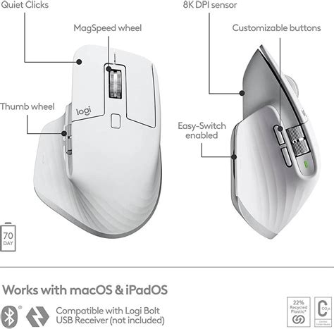Logitech Mx Master 3s For Mac Wireless Mouse 2 4ghz Rf And Bt Le