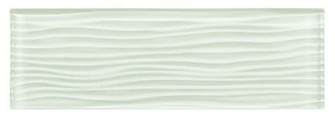 Crystile Cascades C03 W Fog 4x12 Wavy Subway Glass Tile Plank Glossy