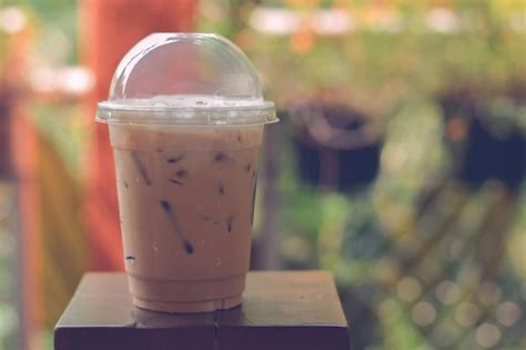 Premium Photo Side View Ice Coffee Cappuccino Latte Mocha In Plastic