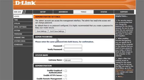 Changing Dlink Default Admin Password