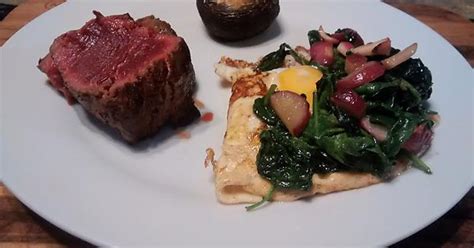 Critiqe My Brunch Recipeplating Filet Mignon Bleu And Eggs Spinach
