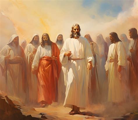 Premium Ai Image Jesus Christ And His Twelve Disciples Oil Painting