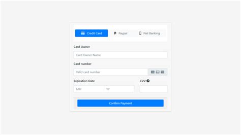 Bootstrap 4 Payment Form