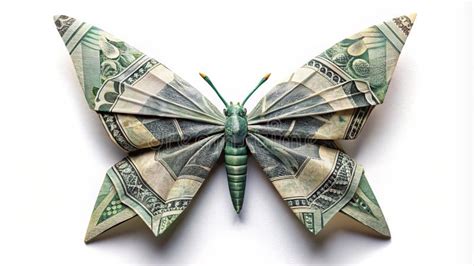 Origami Butterfly Unfolds From A Crumpled Hundred Dollar Bill