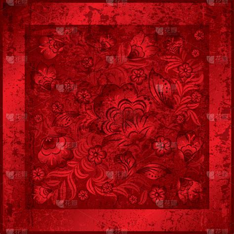 抽象 grunge 背景与花卉装饰