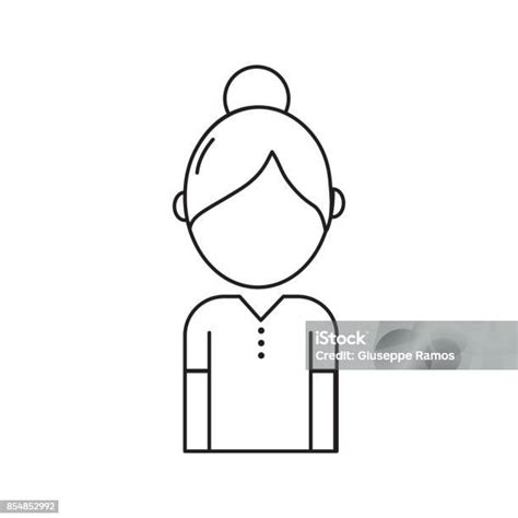 Femme Davatar De Ligne Avec La Conception De La Coiffure Et Chemisier
