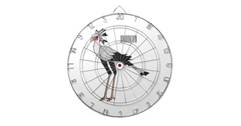 Secretary Bird Cartoon Illustration Dart Board Zazzle