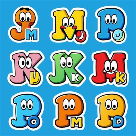 Cute Capital Letter Stickers Premium Ai Generated Vector