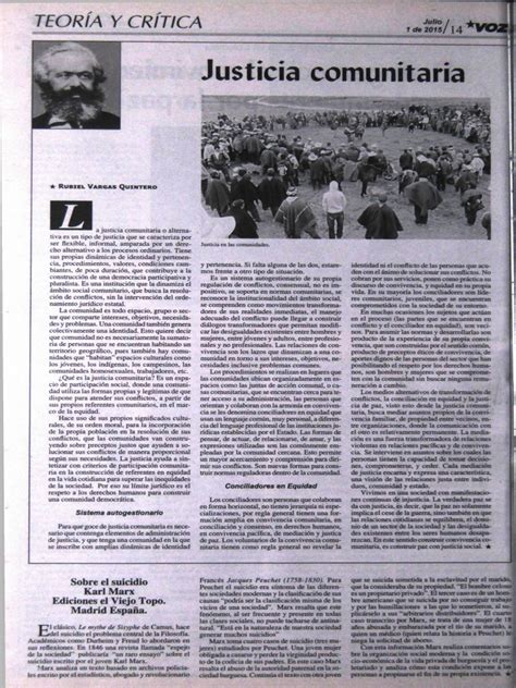Justicia Comunitaria Periodico Pdf Justicia Crimen Y Violencia