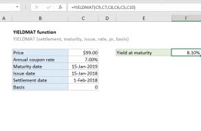 Excel Yield Function Exceljet