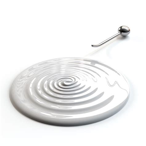 Premium Photo A White Swirly Circle With A Silver Ball