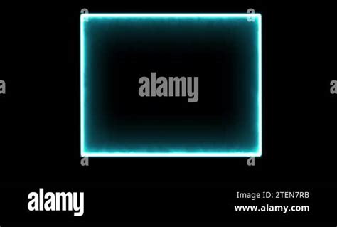 Rectangle Frame Of Energy Neon Smoke Blue Rectangle On A Black Background Gradually A Neon