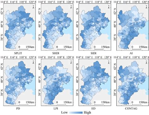 Spatial Distributions Of The Landscape Pattern Indices At The Landscape