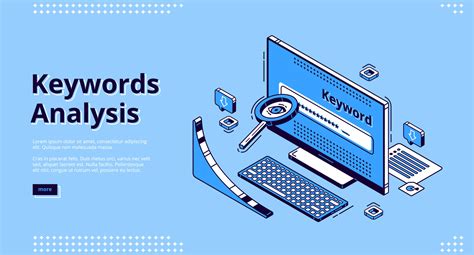 Keyword Analysis Seo Tool Isometric Landing Page 24592382 Vector Art At