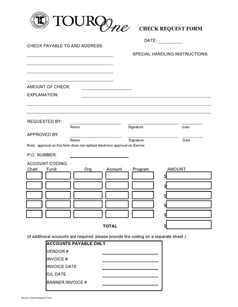 Check Request Form Template Word