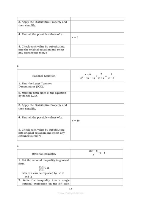 General Mathematics Module 6 Solving Rational Equations And