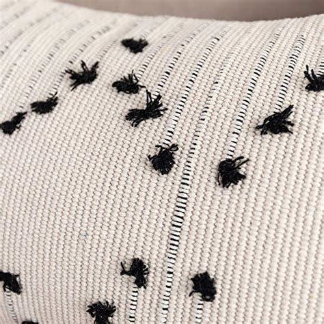 Ojia Farmhouse Black And Cream Lumbar Pillow Cover 12 X 20 Decorative
