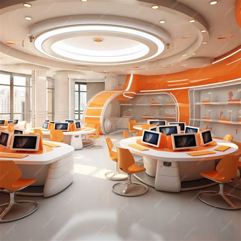 Free Ai Image View Of Futuristic And High Tech Classroom For Students