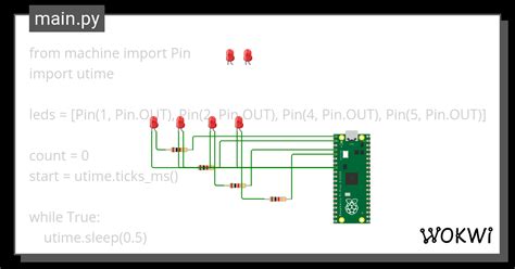4 Bit Binary Counting Wokwi ESP32 STM32 Arduino Simulator
