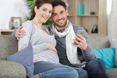 Selfie Domestic Life Husband And Pregnant Wife Stock Image Image Of