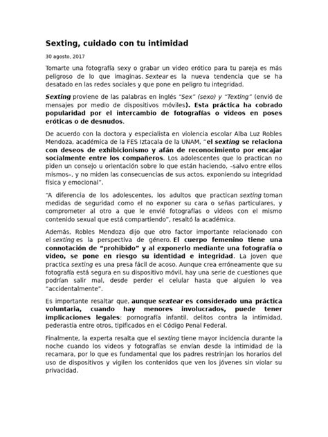 Sexting Pdf Acoso Cibernético La Sexualidad Humana