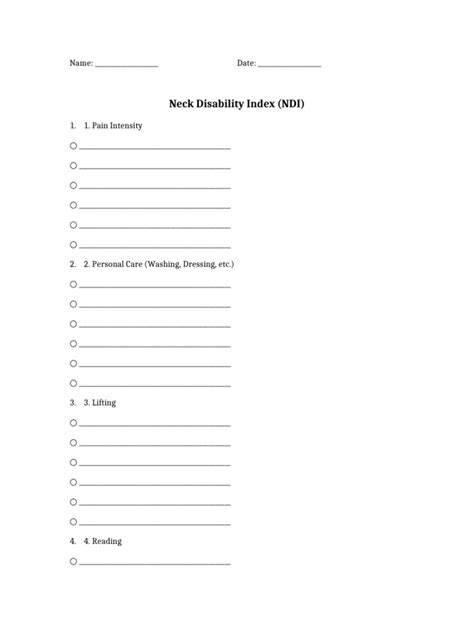 Neck Disability Index With Nprs Pdf