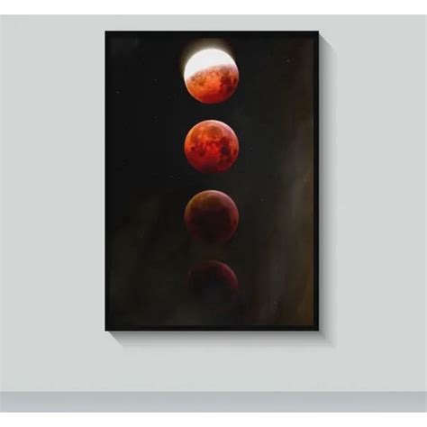quadro eclipse lunar com moldura e acetato tamanho a3 submarino