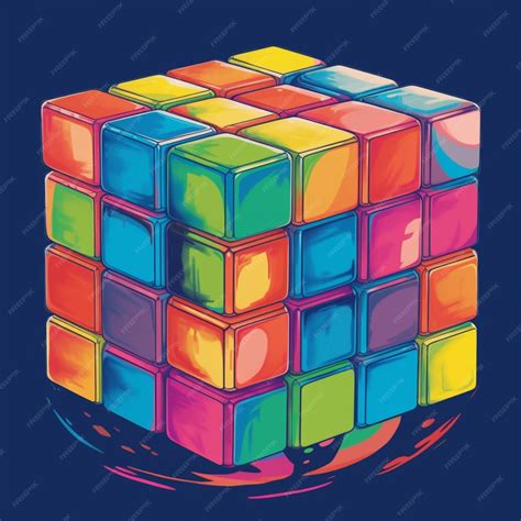 Premium Photo Brightly Colored Rubik Cube On A Dark Background With A