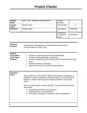 Shawn Stark MGMT 404 Course Project Week 2 Project Charter