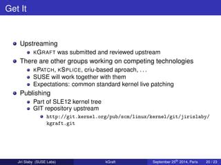Kernel Recipes KGraft Live Patching Of The Linux Kernel PDF